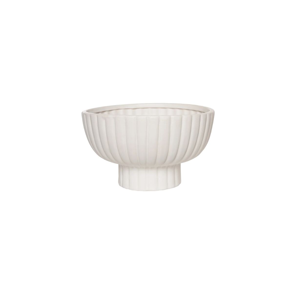 White Fluted Pedestal Bowl- Medium – Gygi